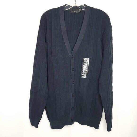 bill blass | Sweaters | Vintage 9s Mens Cardigan Xl Navy Blue Cable ...